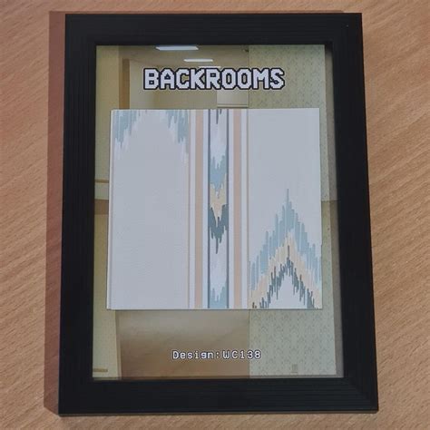 The Backrooms Chevron Styled Framed Wallpaper Fragment Wc138 10x10cm Etsy