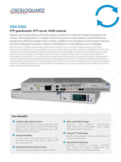 Osa Ptp Grandmaster Ntp Server Gnss Receiver Your Benefits Pdf