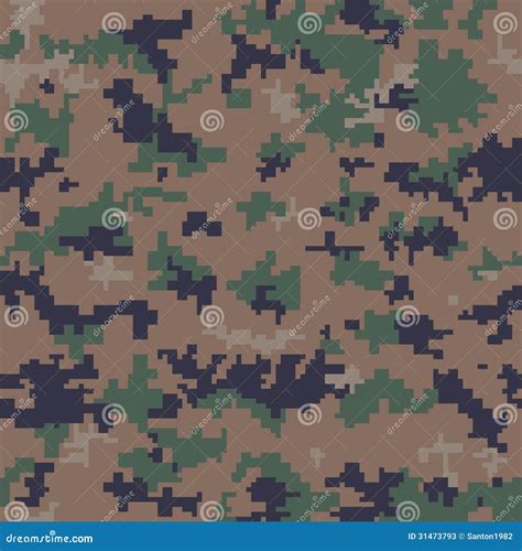 Seamless Digital Camouflage Pattern Stock Vector Illustration Of