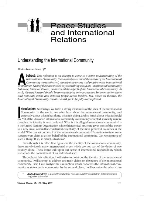 Pdf Understanding The International Community