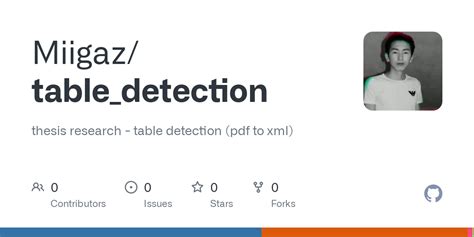 Github Miigaz Table Detection Thesis Research Table Detection Pdf To Xml