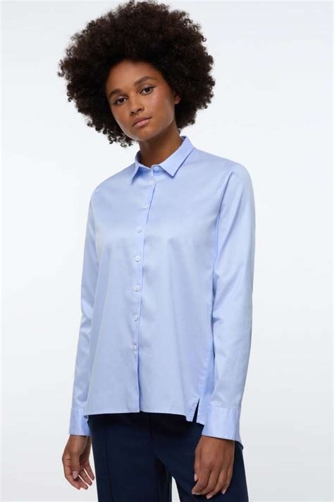 Eterna Loose Fit Blouse Bright Blue One Colour
