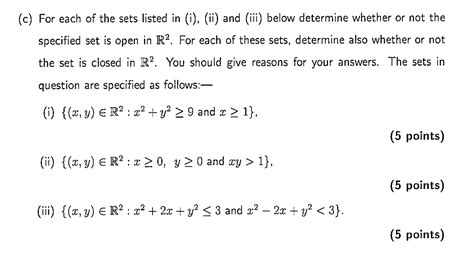 Solved C For Each Of The Sets Listed In I Ii And Chegg