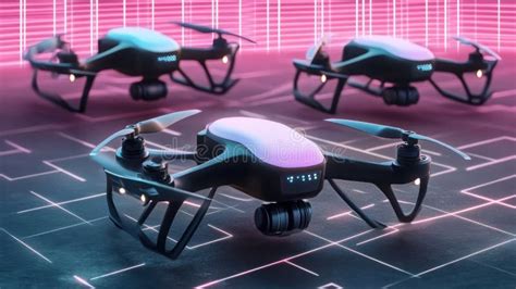 Ai Drone Swarm Stock Illustration Illustration Of Futuristic 367554403