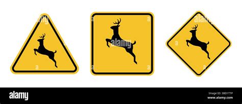 Deer Crossing On Yellow Rhombus Deer Crossing Sticker Deer Crossing