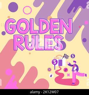 Text Showing Inspiration Golden Rules Word Written On Basic Principle