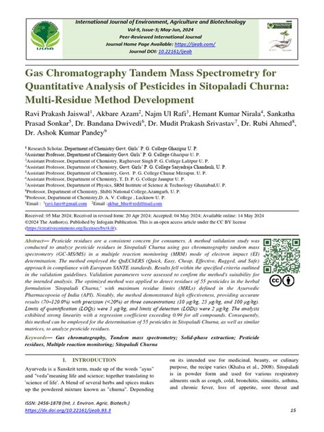 Gas Chromatography Tandem Mass Spectrometry For Quantitative Analysis