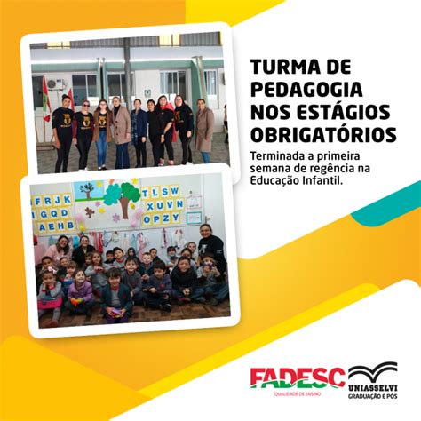 Turma De Pedagogia Nos Estágios Obrigatórios Fadesc Qualidade De Ensino