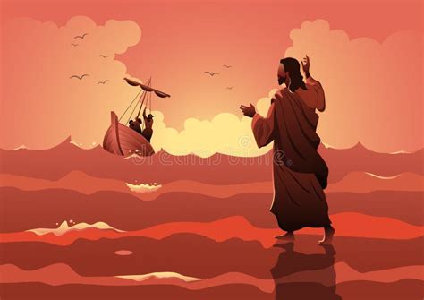Jesus Walking Water Stock Illustrations 279 Jesus Walking Water Stock