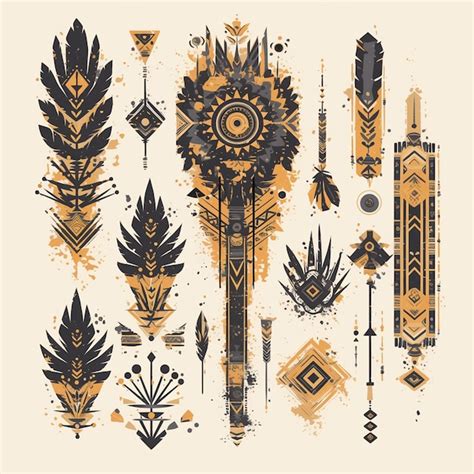 Premium Vector Indian Tribal Patterns With Cultural Motifs