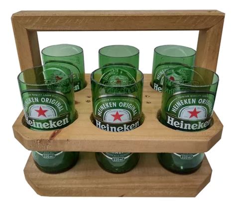 Kits 6 Copos Artesanal Heineken Engradado De Madeira Parcelamento