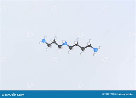 Spermidine Molecular Structure 3d Model Molecule Aliphatic Polyamine Structural Chemical