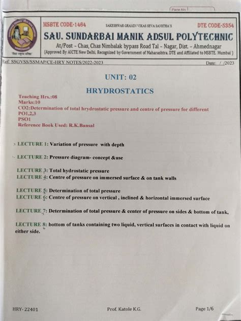 Hydraulics Unit 02 Pdf