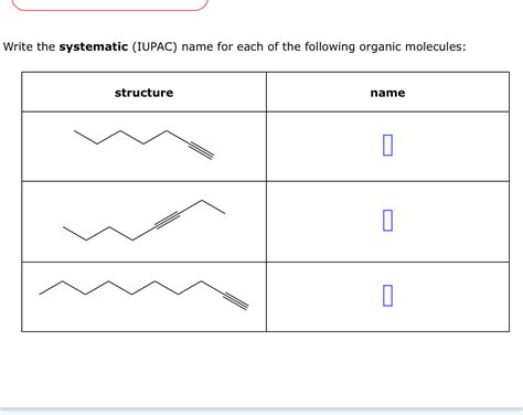 Solved Write The Systematic Iupac ﻿name For Each Of The