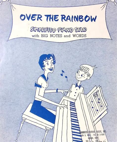 Over The Rainbow Sheet Music Simplified Piano Solo With Big Notes And