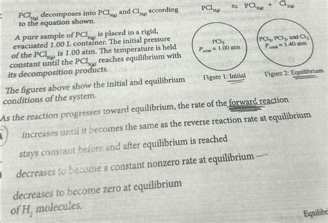 Solved PCl5 B Decomposes Into PCl3 B And Cl2 G Chegg Com
