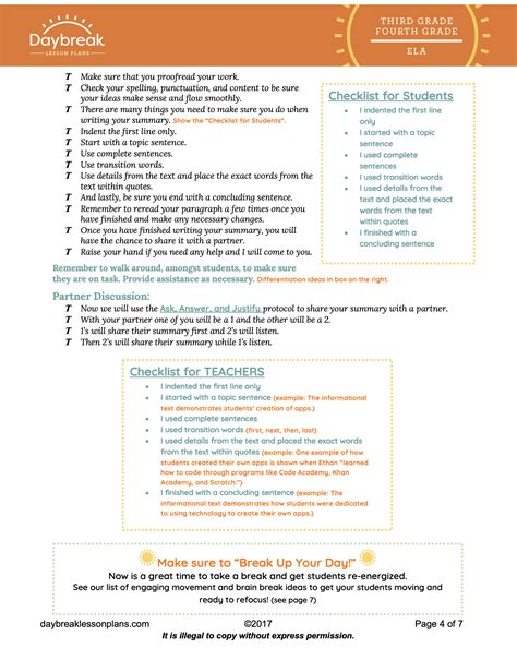 Kid Apps Informational Text Features Summarizing Daybreak Lessons