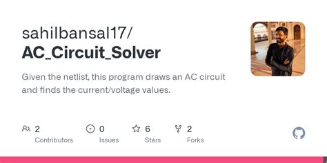 GitHub Sahilbansal17 AC Circuit Solver Given The Netlist This