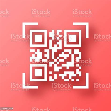 Qr 코드 스캔 그림자가 있는 빨간색 배경의 아이콘 3차원 형태에 대한 스톡 벡터 아트 및 기타 이미지 3차원 형태 Qr코드 가상현실 Istock