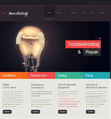 Website Templates For Electrical Company