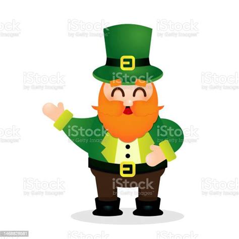 행복한 성 패트릭의 날 인사말 레프러콘 벡터 일러스트 레이 션 St Patricks Day에 대한 스톡 벡터 아트 및 기타