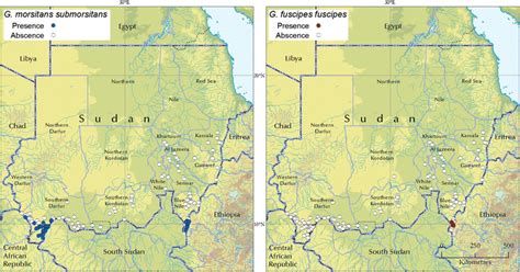 The Distribution Of G Morsitans Submorsitans And G Fuscipes Fuscipes Download Scientific