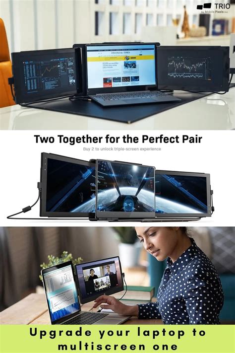 Ofiyaa Dual Portable Monitor For Laptop Triple Screen Extender For Pc 11 6 1080p Extra Laptop