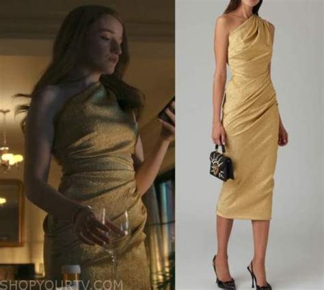 Inventing Anna Season 1 Episode 8 Annas Gold One Shoulder Dress