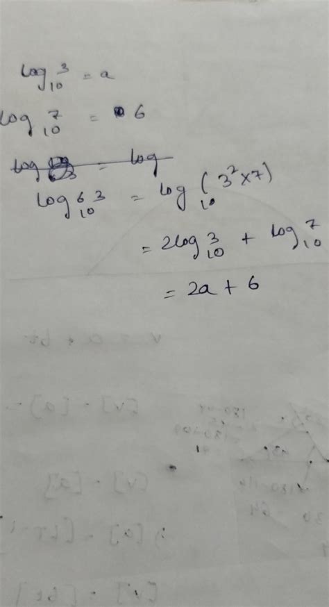 If Log A And Log Find The Value Of Log Brainly In