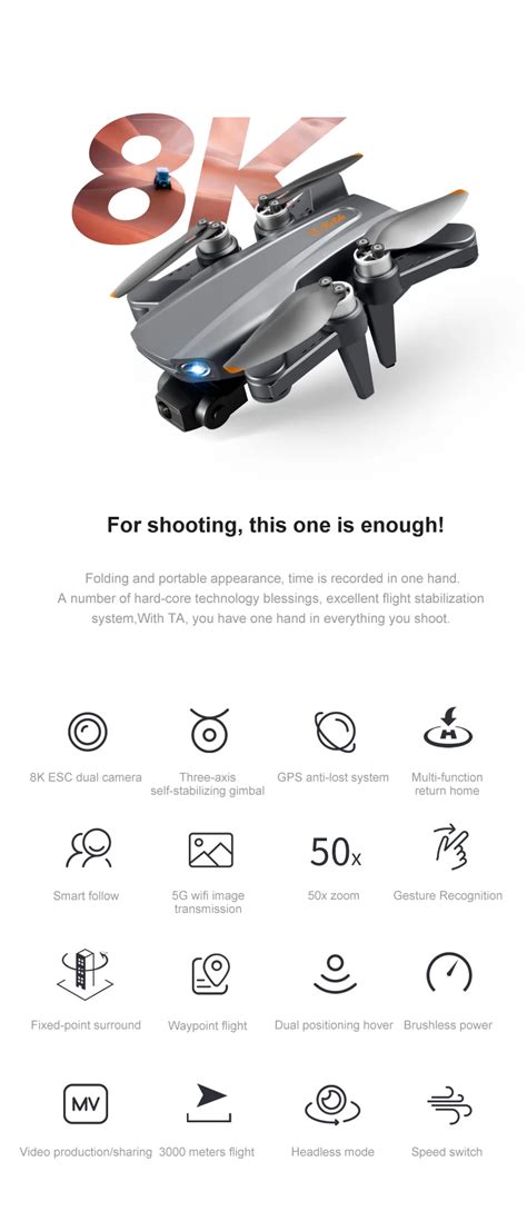 RG106 Pro Max Drone 8K HD Dual Camera Profesional RC GPS Drones With 3 ...