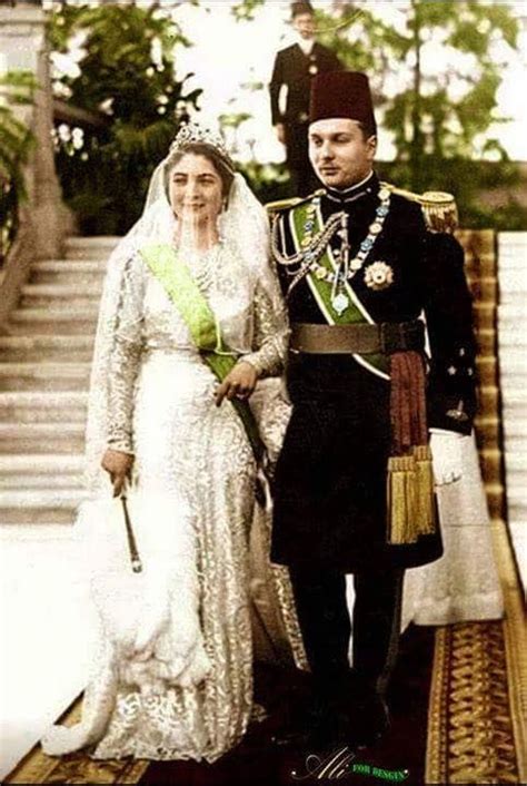 الملك فاروق الأول و الملكة فريدة و صورة من حفل الزفاف الملكي ١٩٣٨م
