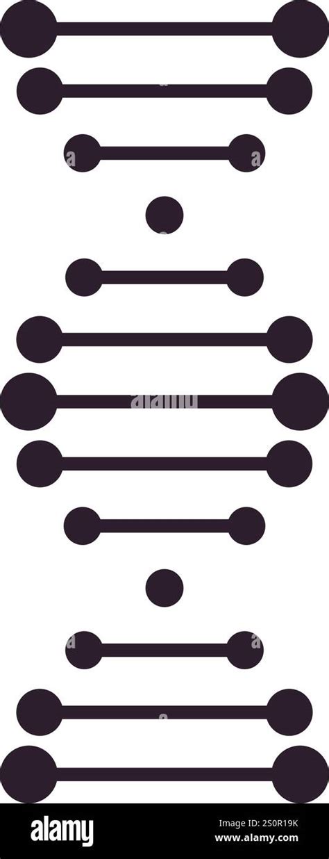 dna structure connecting lines and circles forming a vertical sequence