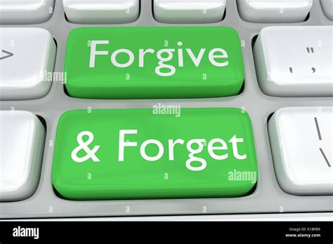 Render Illustration Of Computer Keyboard With The Print Forgive Forget