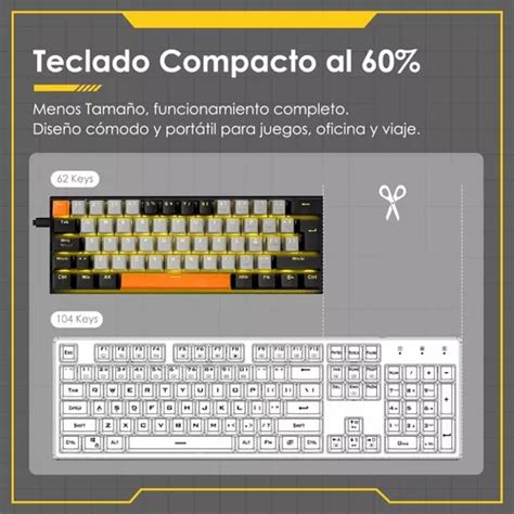 Terport 60 Teclado Gamer Z11 Español Compacto Luz Amarilla Red Switch