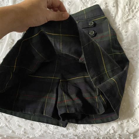 Xs Schoolgirl Plaid Skirt With Built In Shorts Depop