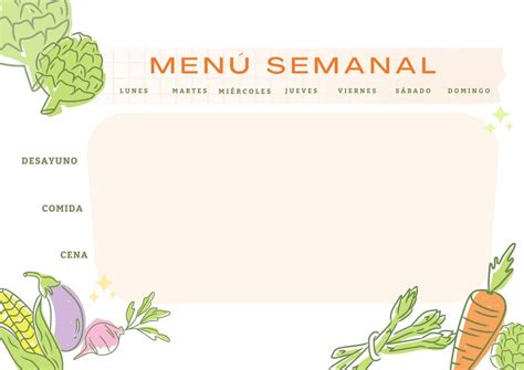 Personaliza Online 88 Plantillas De Menú Semanal Canva