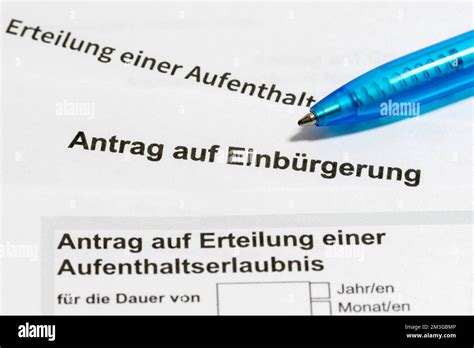 Application For Naturalisation Residence Permit Form Biros Stock