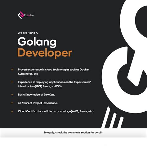 We Are Hiring Skilled Golang Developers With Cloud Experience To Join Our Team Hacyon