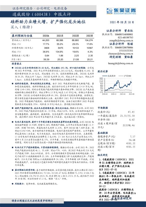中报点评：硅料助力业绩大增，扩产强化龙头地位