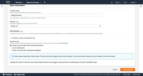 Aws Lambda Function To Start And Stop An Ec Instance