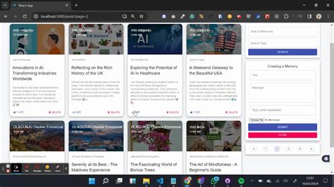 Memoriesapp Socialmedia Reactjs Updates Engagement Community Olagunju Oladele Emmanuel