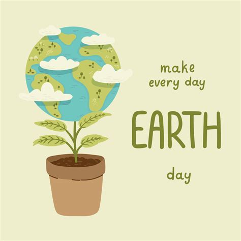 Happy Earth Day Save Nature Vector Eco Illustration For Social Media