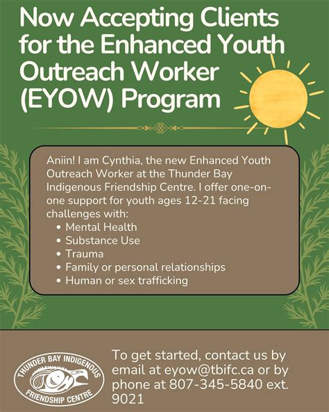 Thunder 🌟 Now Accepting Clients 🌟 Meet Cynthia The New Enhanced Youth Outreach Worker Eyow