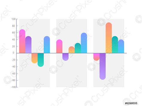Positive And Negative Gradient Infographic Chart Design Template Macro