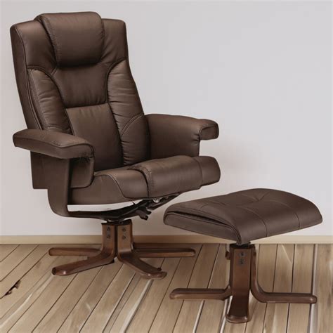Julian Bowen Malmo Brown Swivel Recliner Chair With Footstool Wilko