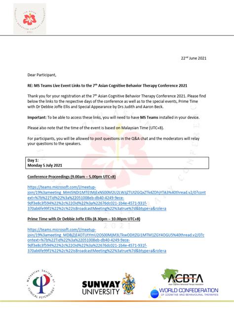 2021 7th Asian Cognitive Behavior Therapy Conference Participant