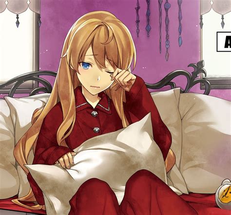 Сонная аниме девушка Zefirkaclub фото и картинки