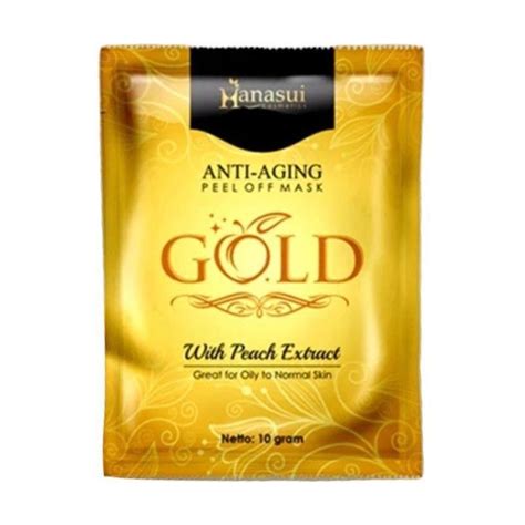 Hanasui Anti Aging Peel Off Mask Gold 10 Gr Harga Review Ulasan