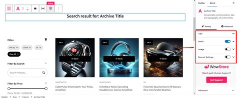 how to customize search results page in woocommerce