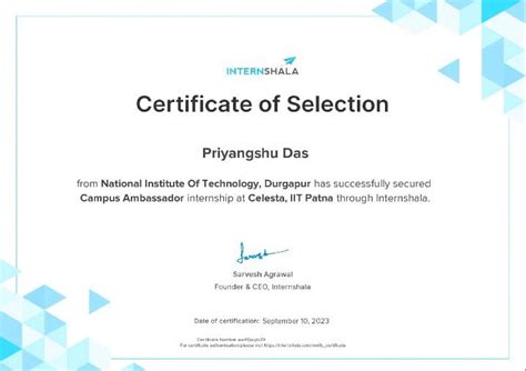 Priyangshu Das On Linkedin I Have Been Selected As A Campus Ambassador